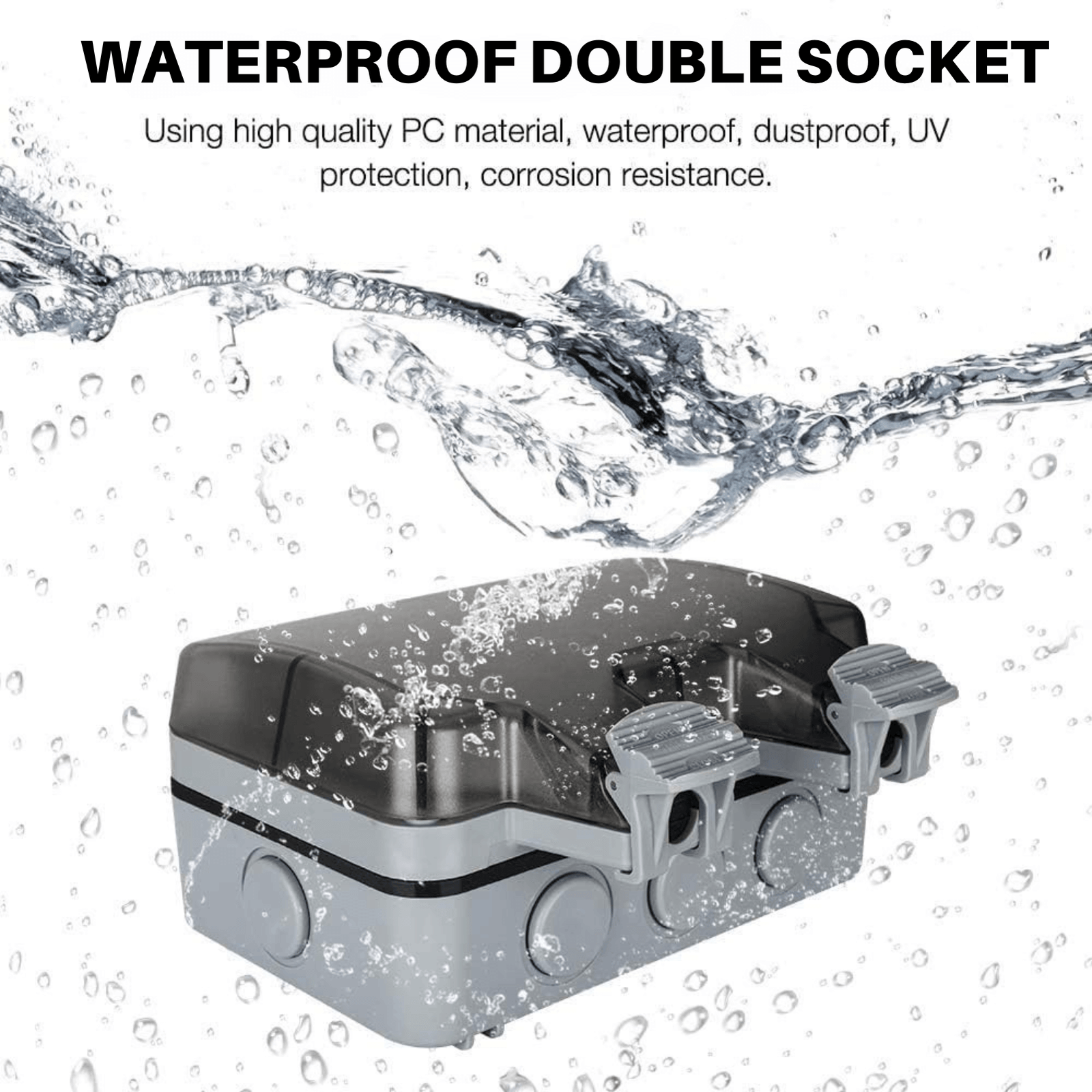 Waterproof Double Socket Twin Weatherproof Power Socket
